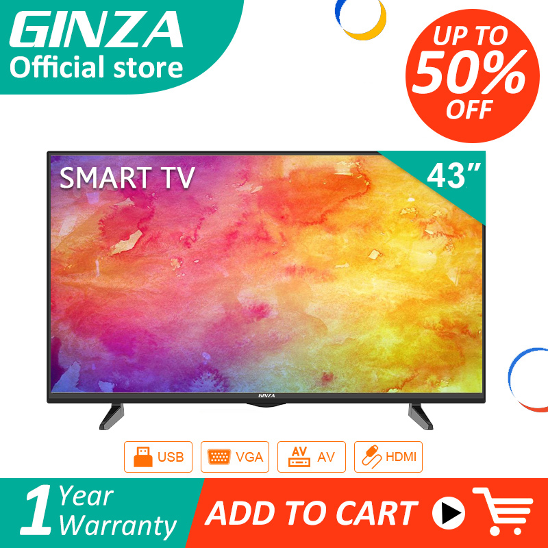 GINZA 32 Inch Smart TV 40 Inch Smart TV 43 Inch Smart TV LED TV Built-In Netflix & Youtube ...