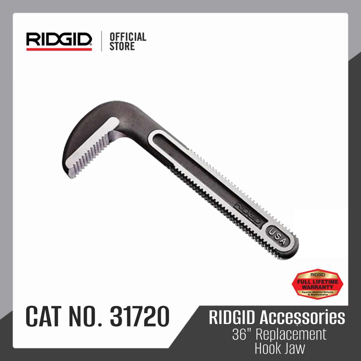 RIDGID 31720 Pipe Wrench Hook Jaw for 36 inches Pipe Wrench Replacement ...