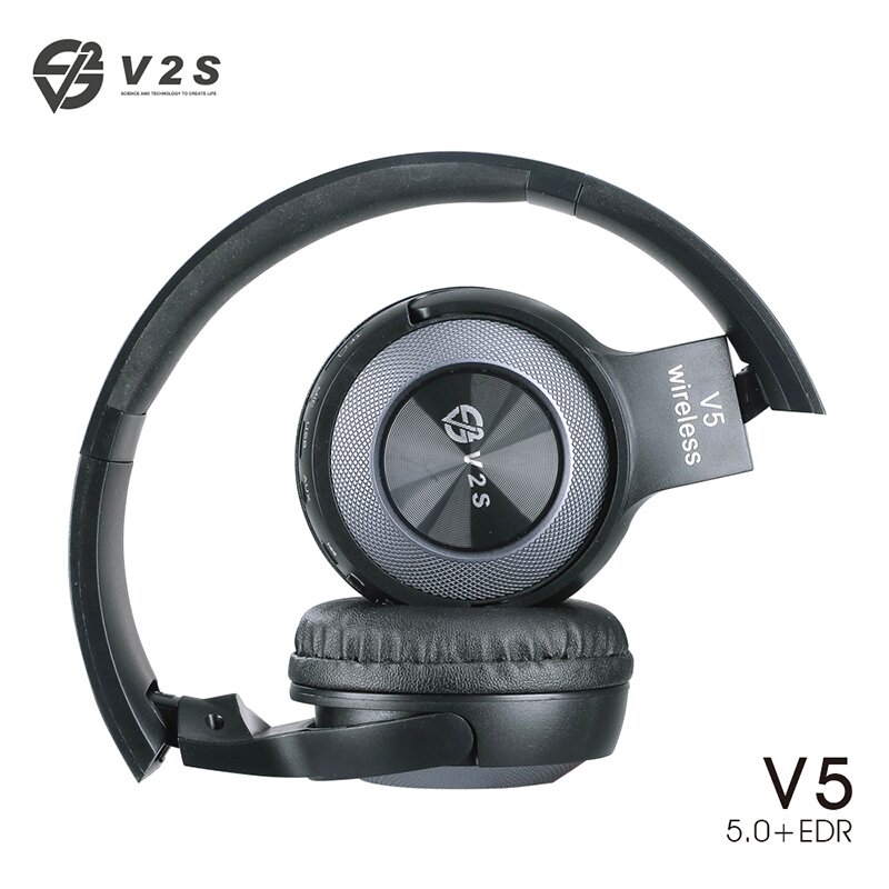 V2S V5 Wireless Bluetooth Headphones USB MP3 TF Card FM Radio Function ...
