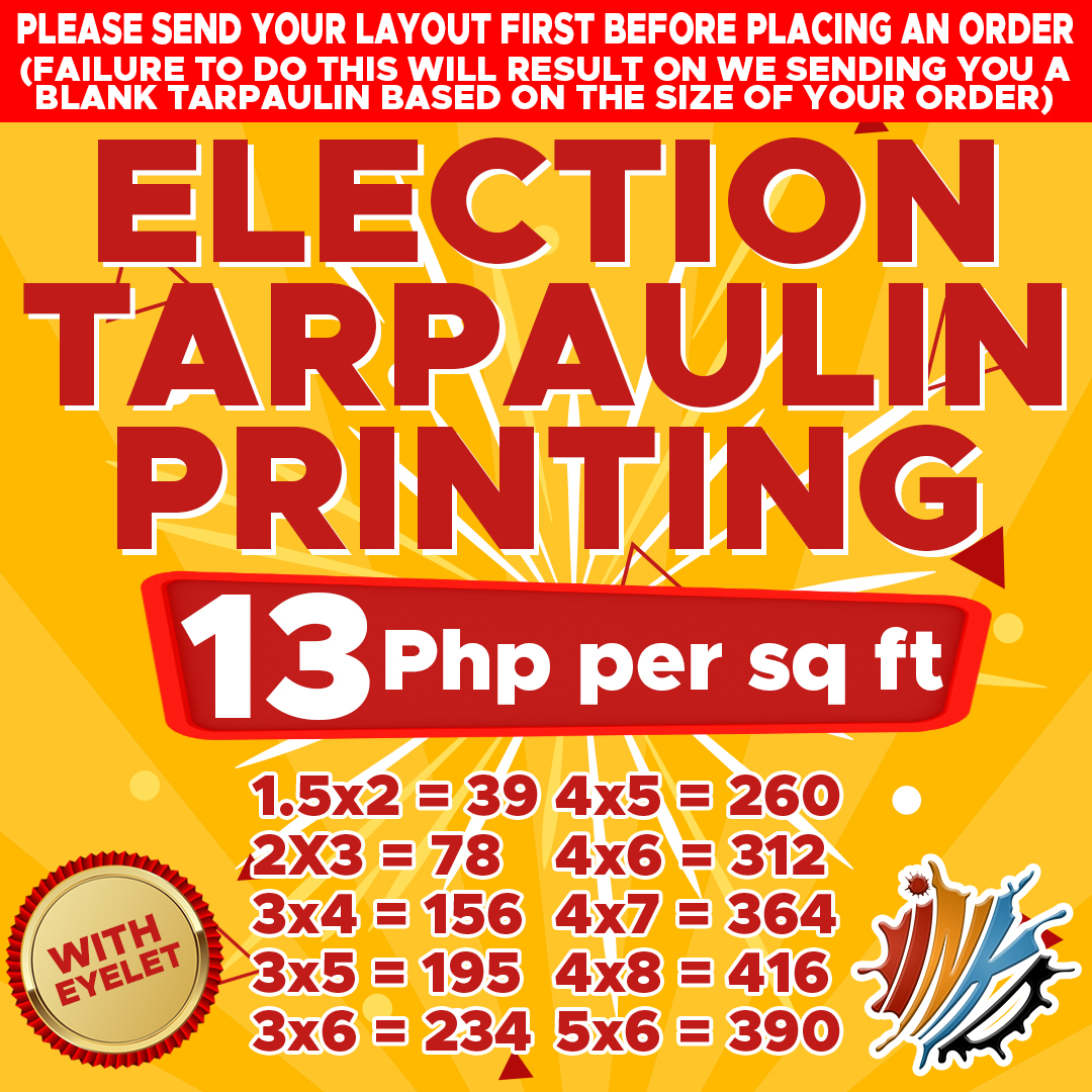 ELECTION TARPAULIN PRINTING WITH EYELET 8oz (MANIPIS) | Lazada PH