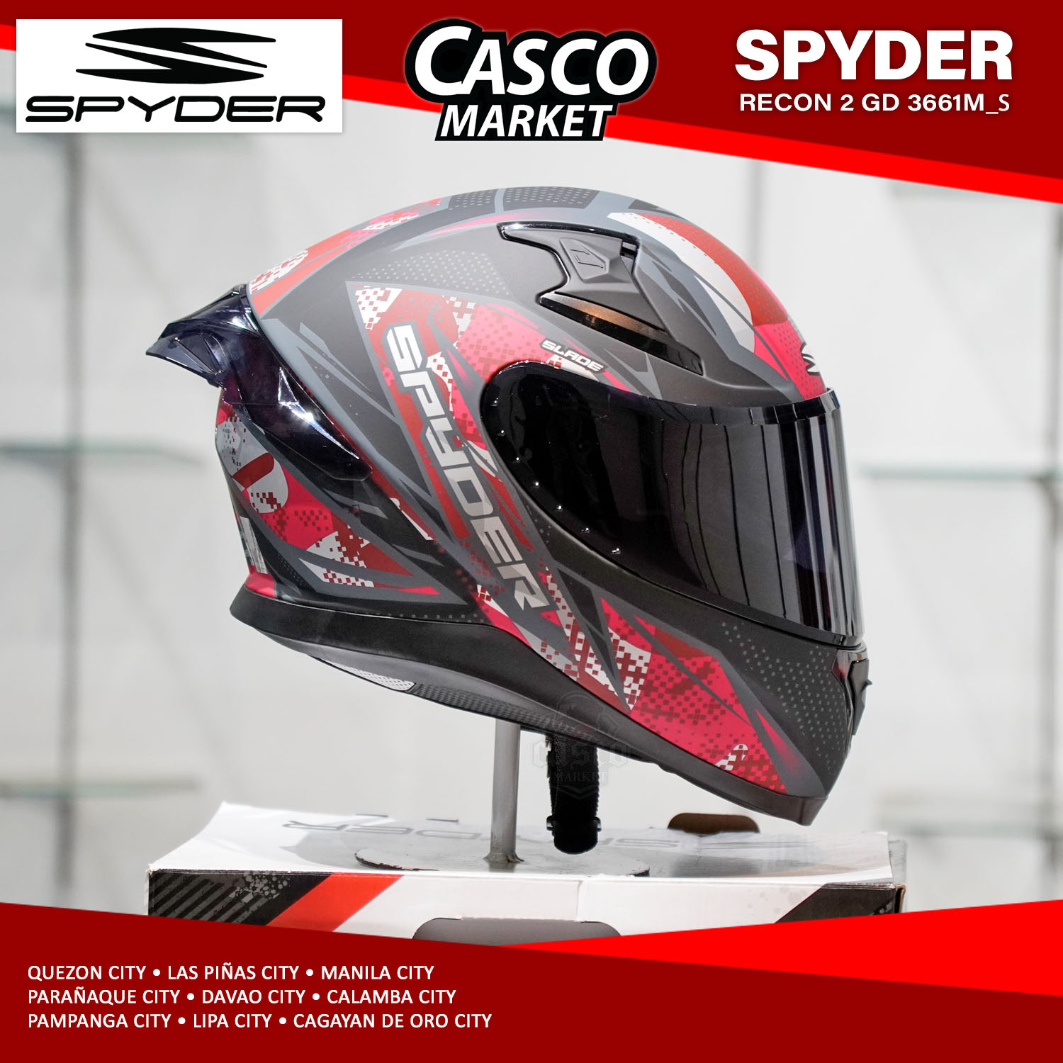 SPYDER RECON2 GD 6 FULL FACE DUAL VISOR MOTORCYCLE HELMET | Lazada PH