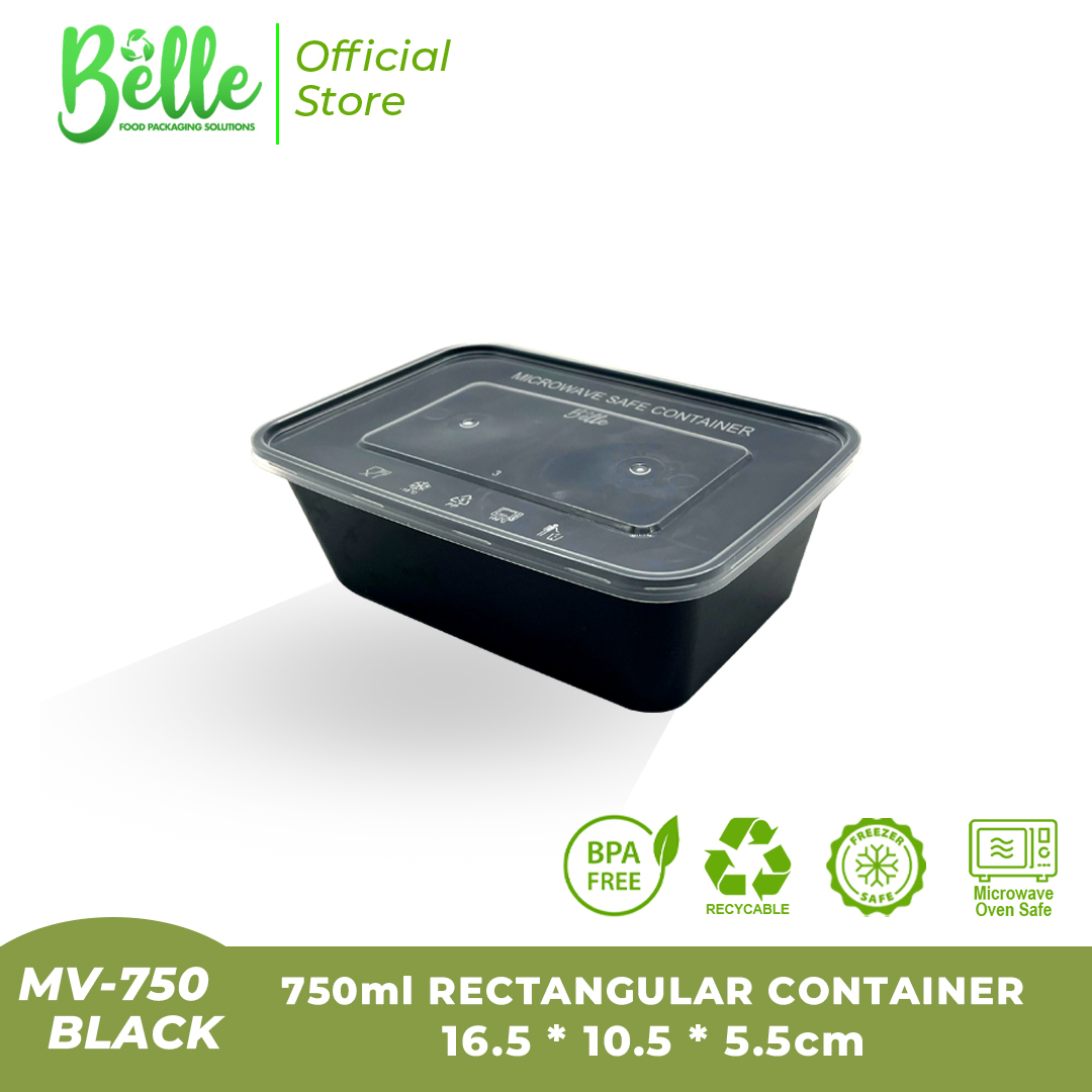 Belle RE 750 Microwavable Container 750mL (Rectangular Container) 1Box ...