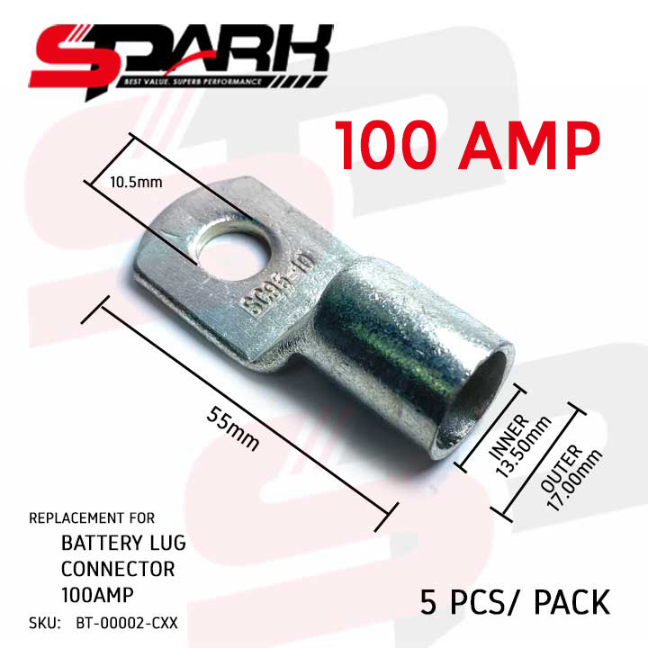 (5 PCS) Heavy Duty Cable Lug Connector Battery Wire Terminal Lug ...