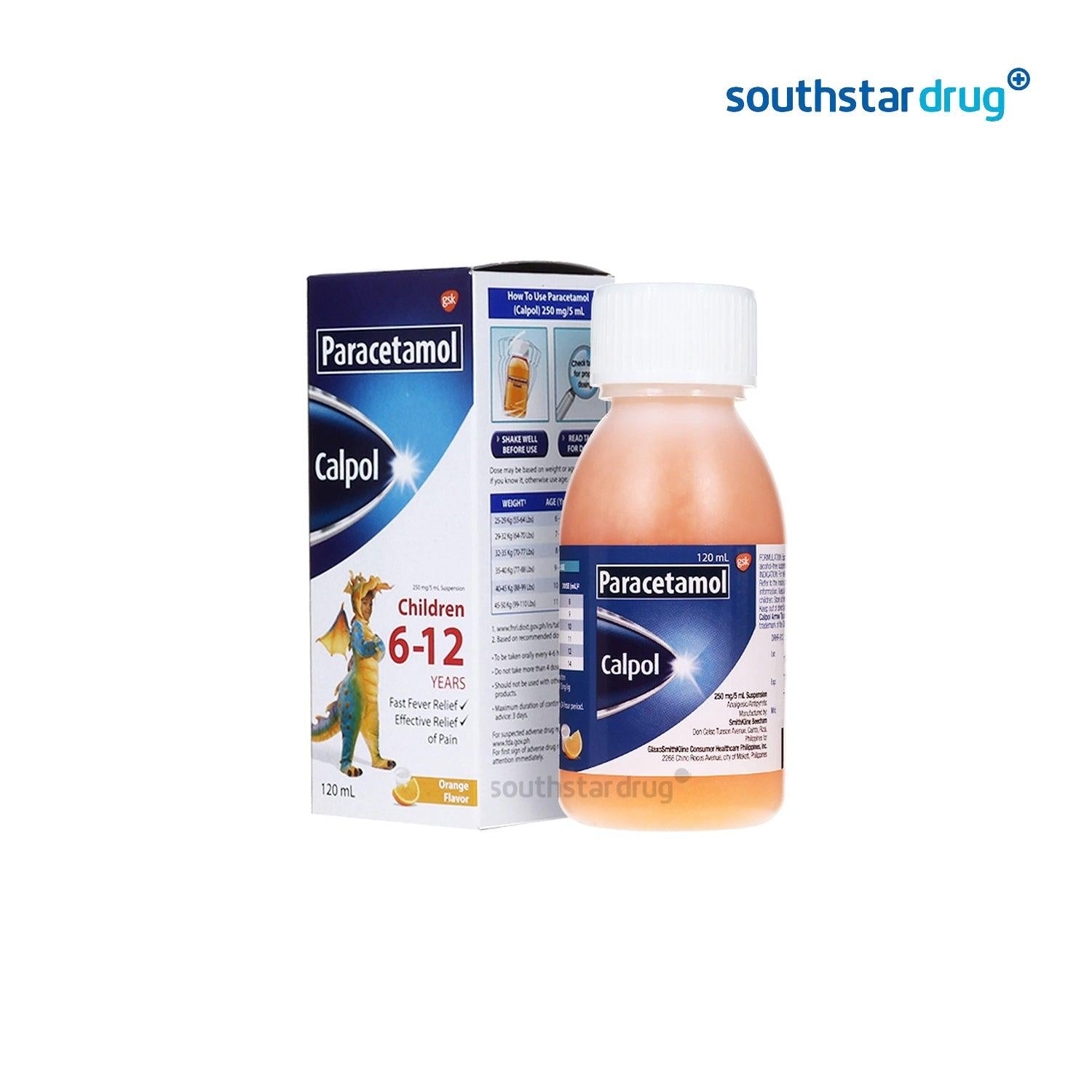 Calpol Children 6 to 12 years 250 mg / 5 mg 100 ml Suspension | Lazada PH