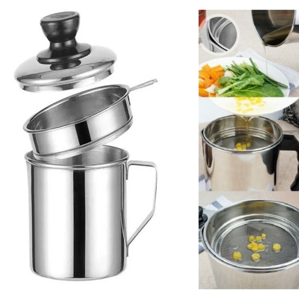 【KW】1.3L High quality stainless steel Oil Pot / Oil Filter Pot / Oil ...