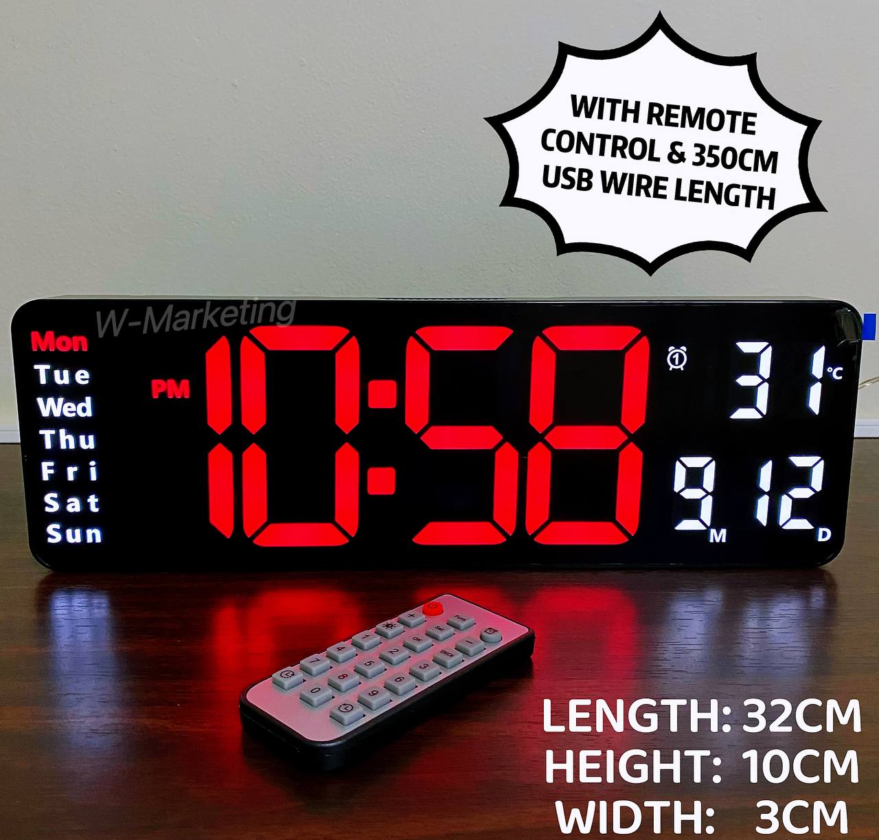 (6629) LARGE Digital Remote Control with COUNTDOWN & TIMER with Alarm ...