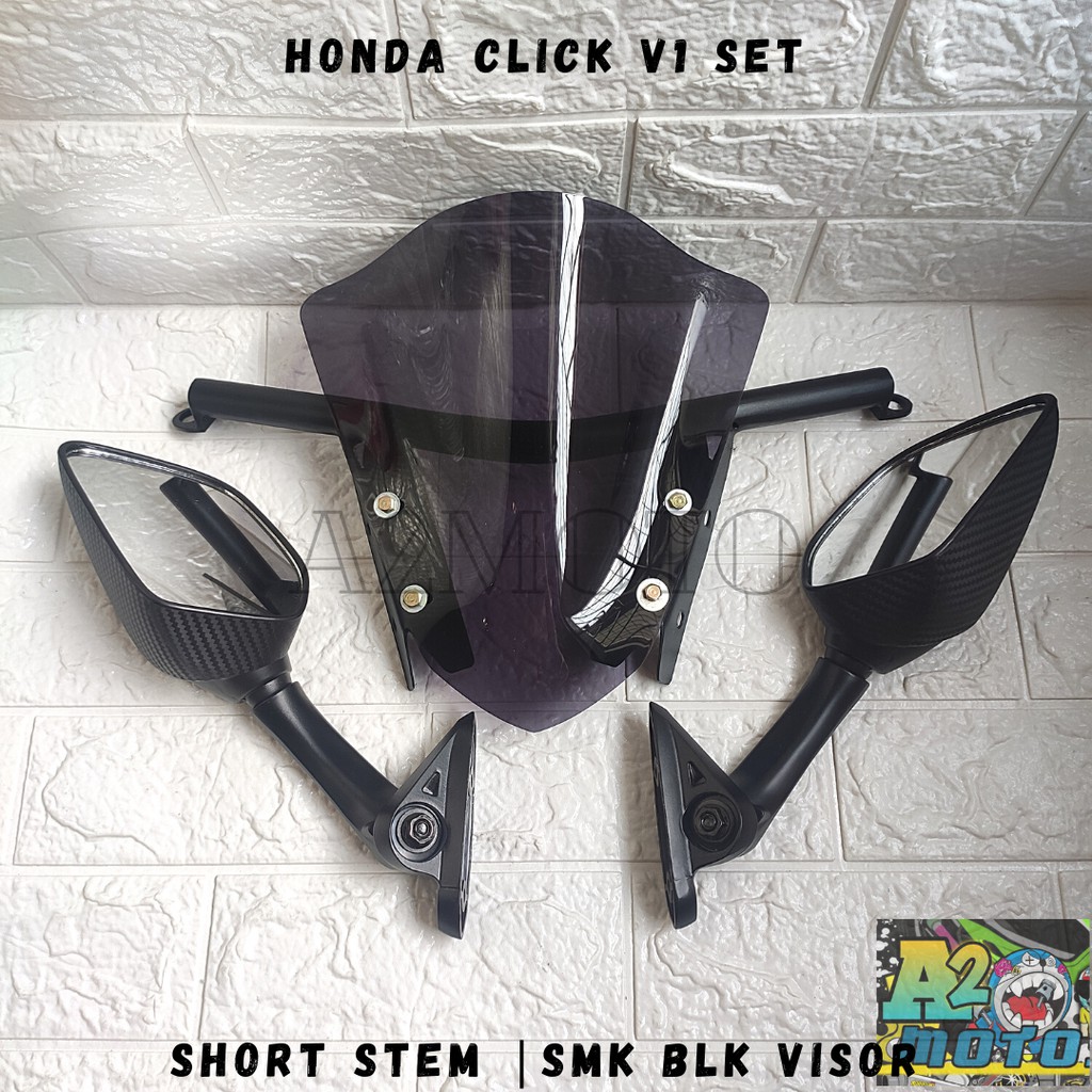 Honda Click V1 V2 Side Mirror with Bracket and Visor SET | Lazada PH