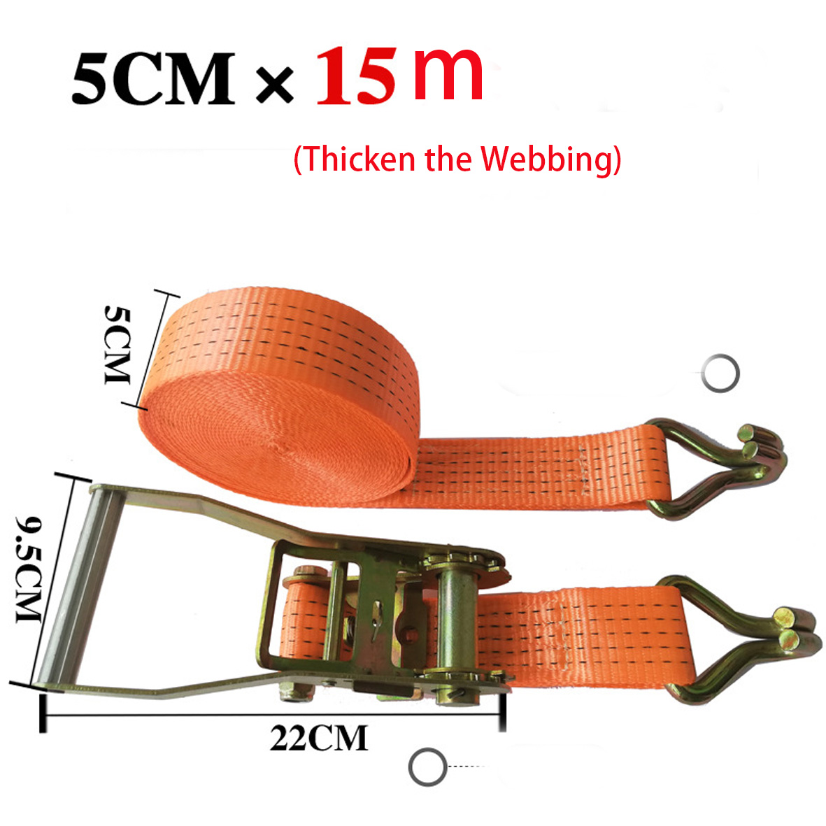 6M 10M 15M Adjustable Ratchet Tie Down Cargo Lashing Strap Rope Ratchet ...