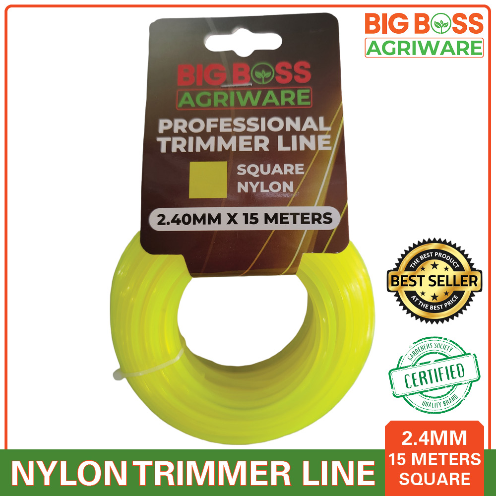 BBA Nylon Trimmer Line 2.4mm x 15m Square Yellow (Tansi) for Grass ...