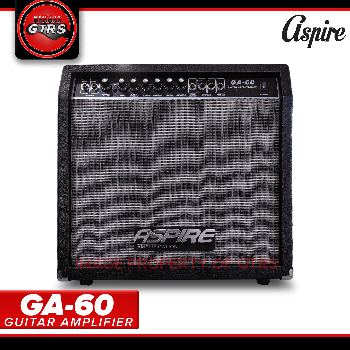Aspire GA-60 Electric Guitar Amplifier 60-Watts with Overdrive and ...