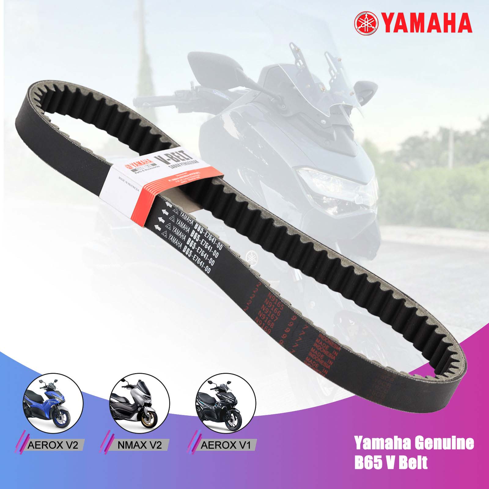 Yamaha V-Belt Genuine ORIGINAL Fan Drive Belt B65 / 5TL / 2DP for Aerox v2 / NMAX V2 / Aerox V1 ...
