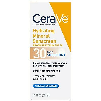 Prevent bask in anti-perspirant CeraVe Hydrating Mineral Sunscreen SPF ...