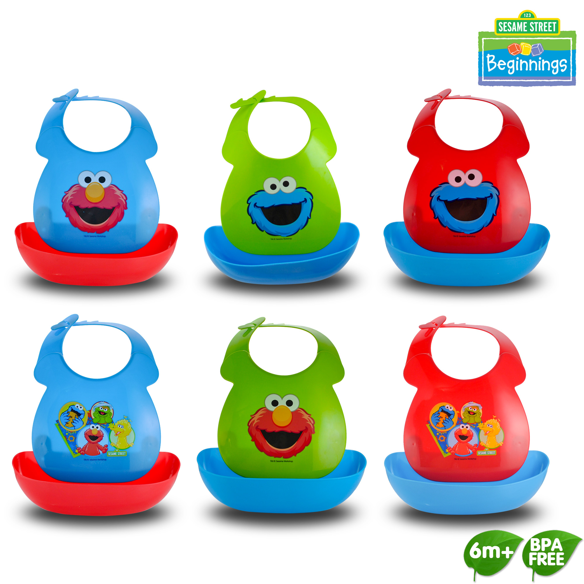 Sesame Beginnings Assorted Adjustable and Removable Catcher Crumb ...