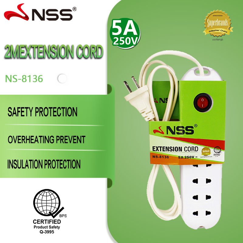 Nss 6 gang extension cord with power button power strip with on/off ...