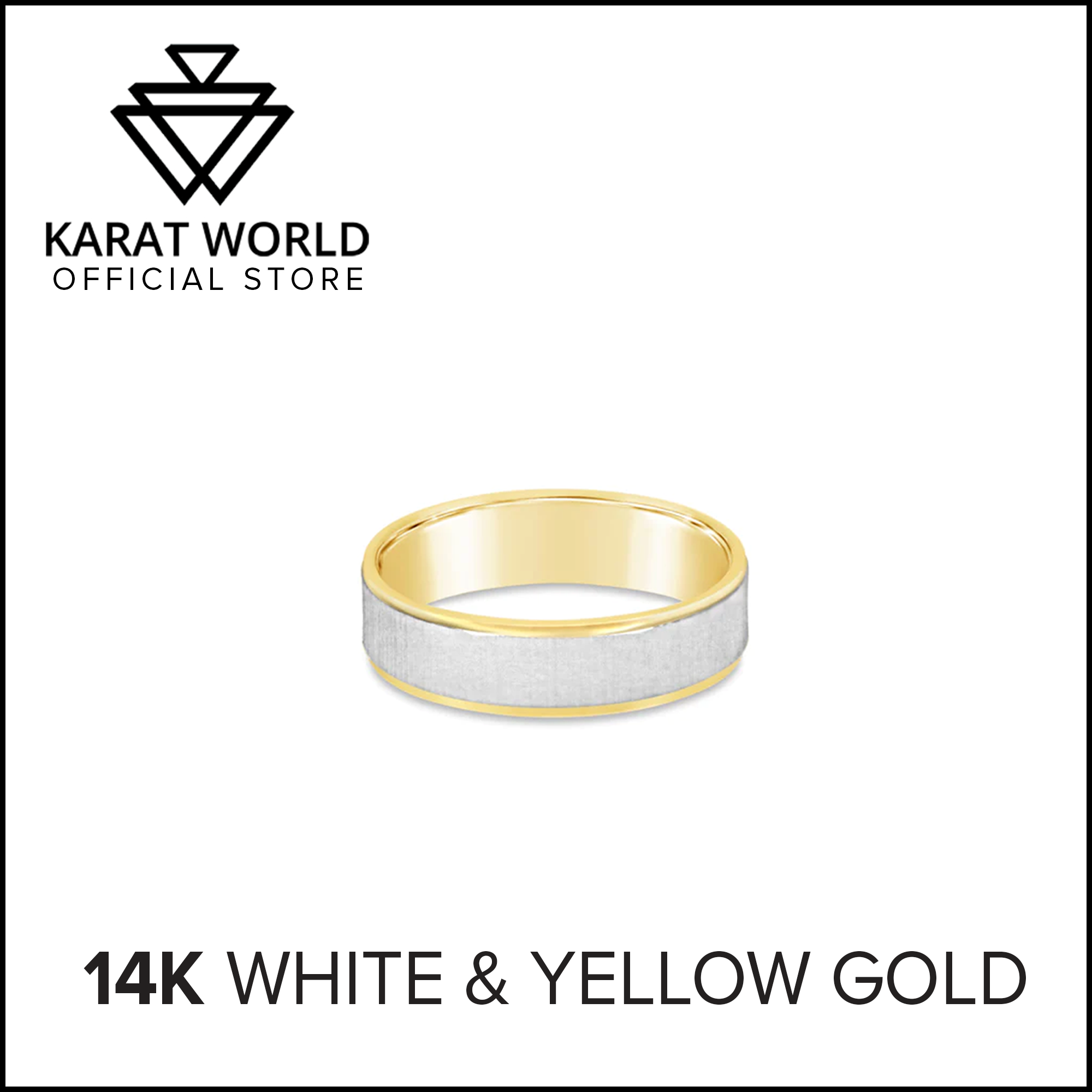 Karat World Gold Wedding Rings 18KT Classic Series - yellow and white ...