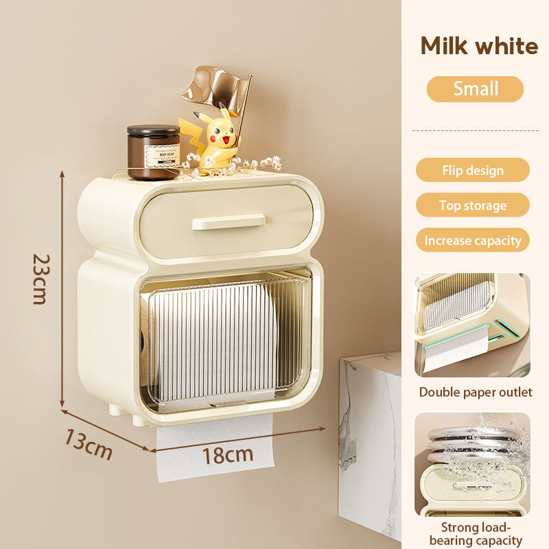 TOMET Wall Mounted Toilet Paper Holder For Storing Roll Paper ...