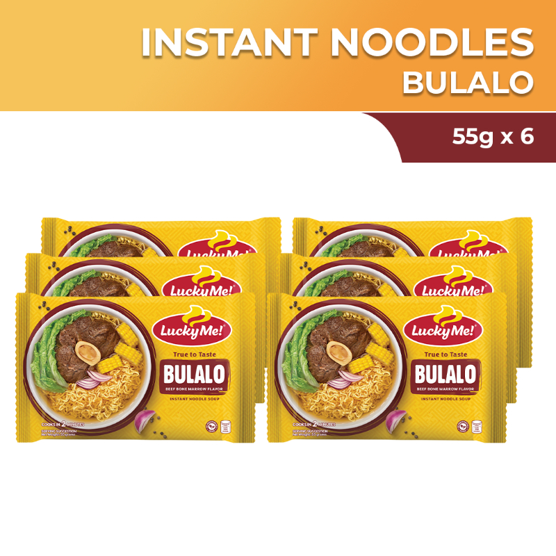 Lucky Me! Instant Noodle Soup Bulalo 55g - Pack of 6 | Lazada PH