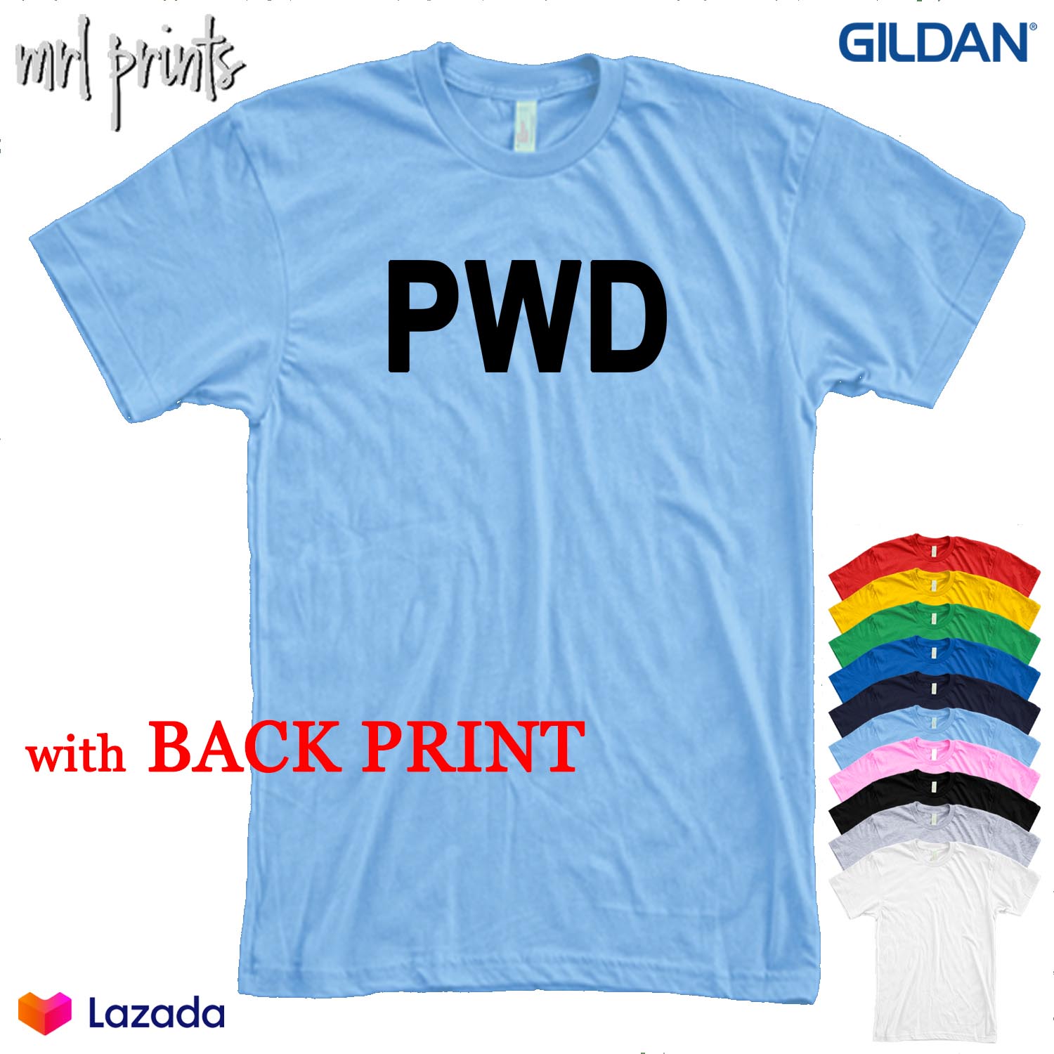 PWD Shirt FRONT AND BACK PRINT Unisex MRL Prints Gildan Cotton Tshirt ...