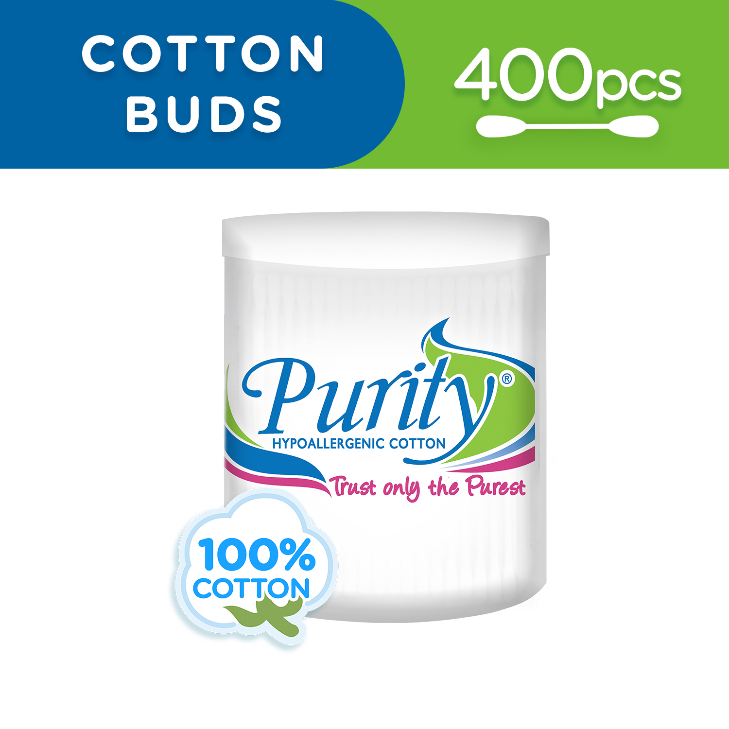 Purity Cotton Buds 400 tips x 1 can | Lazada PH
