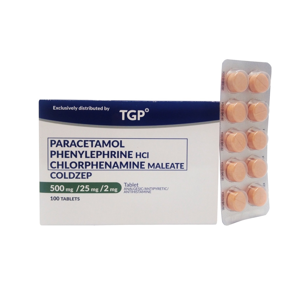 COLDZEP Paracetamol PPA Chlorphenamine 500/25/2 10 tablets/pack gamot ...