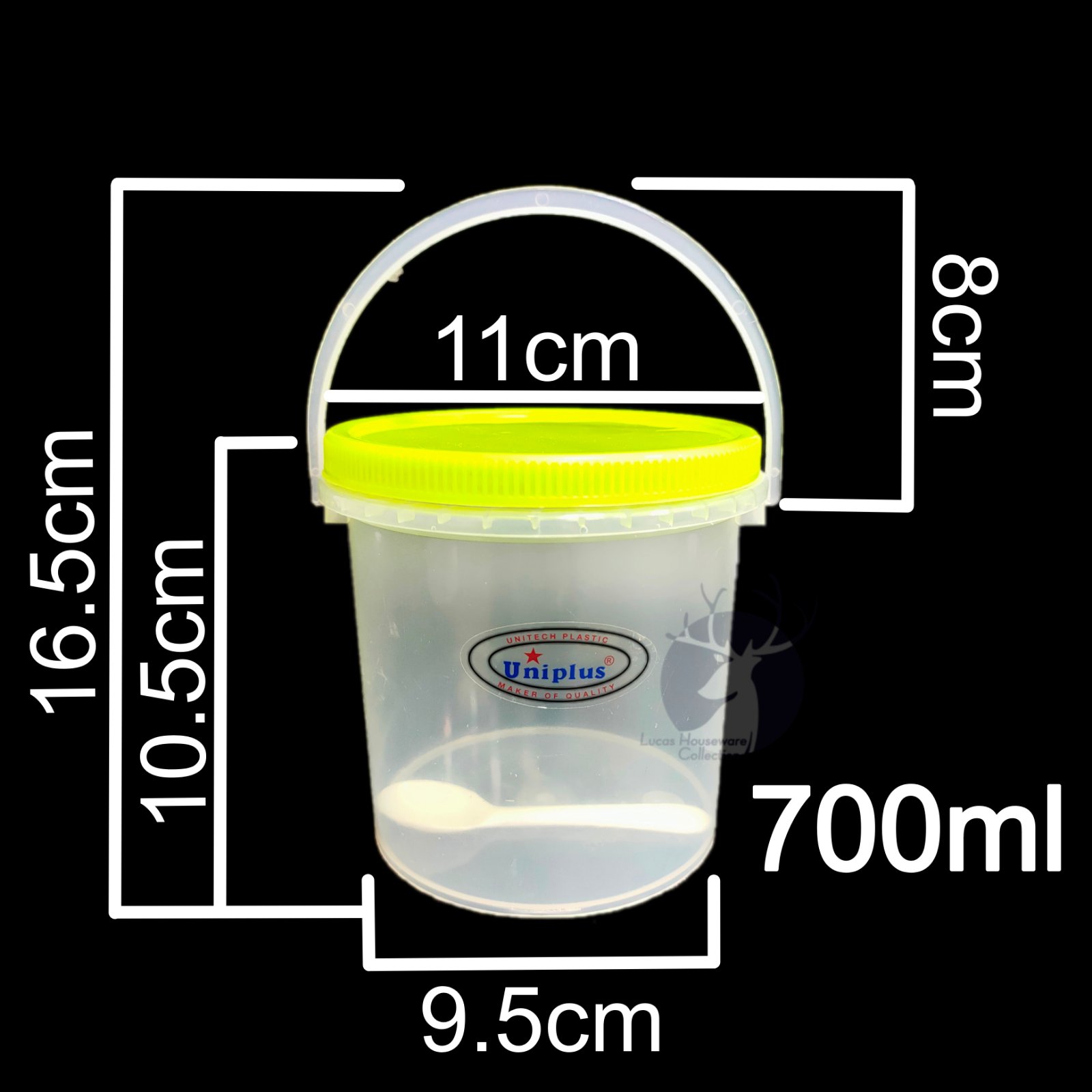 MULTI PURPOSE PLASTIC BUCKET CANISTER WITH SPOON / SAFETY LOCK ROUND ...