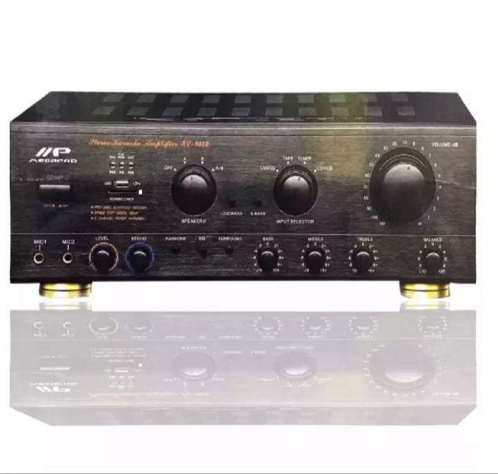 Megapro AV-502B Amplifier 2 x 500W with USB Slot (Black) | Lazada PH