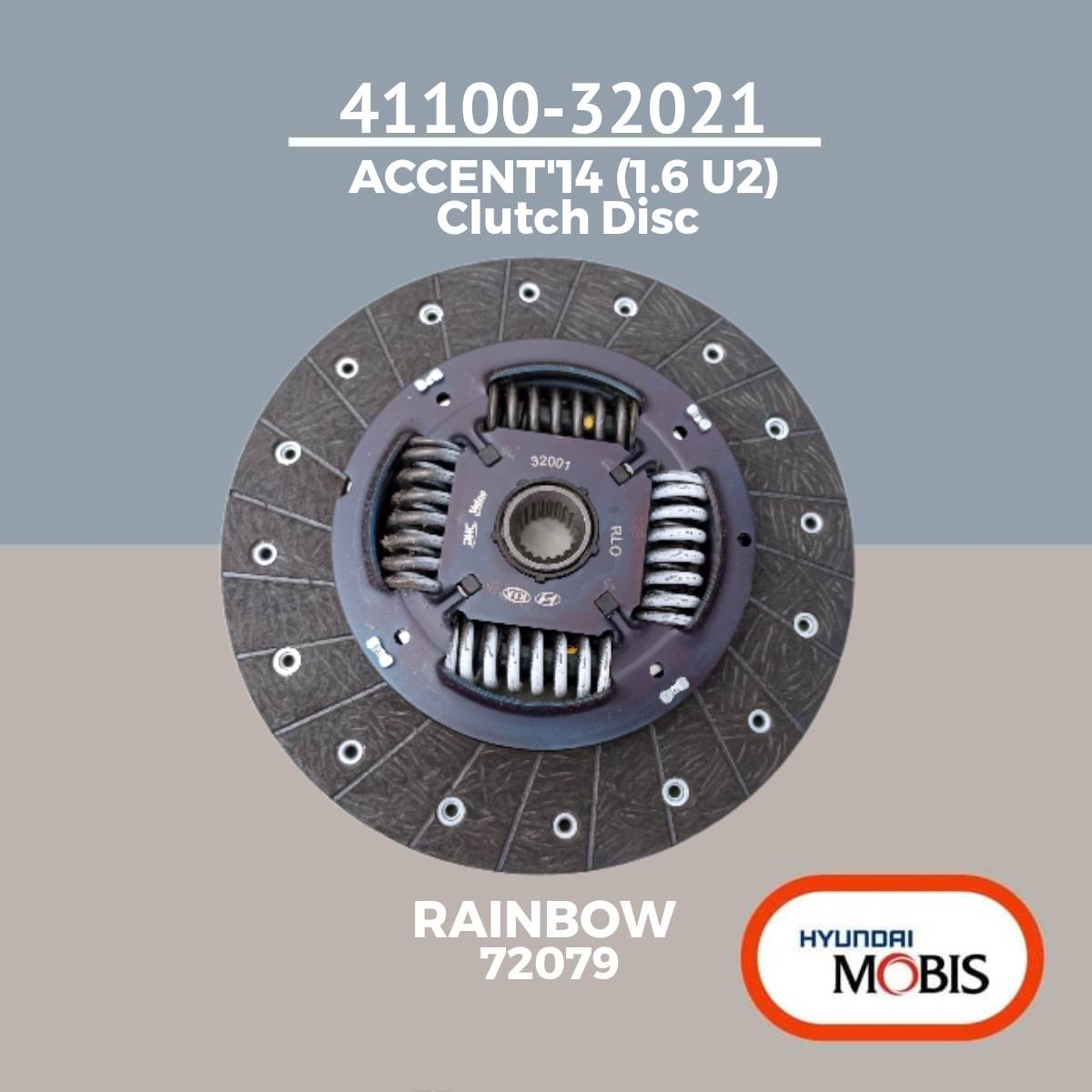 CLUTCH DISC 1.6 U2 For HYUNDAI Accent'14[Mobis Original] Part #:41100 ...