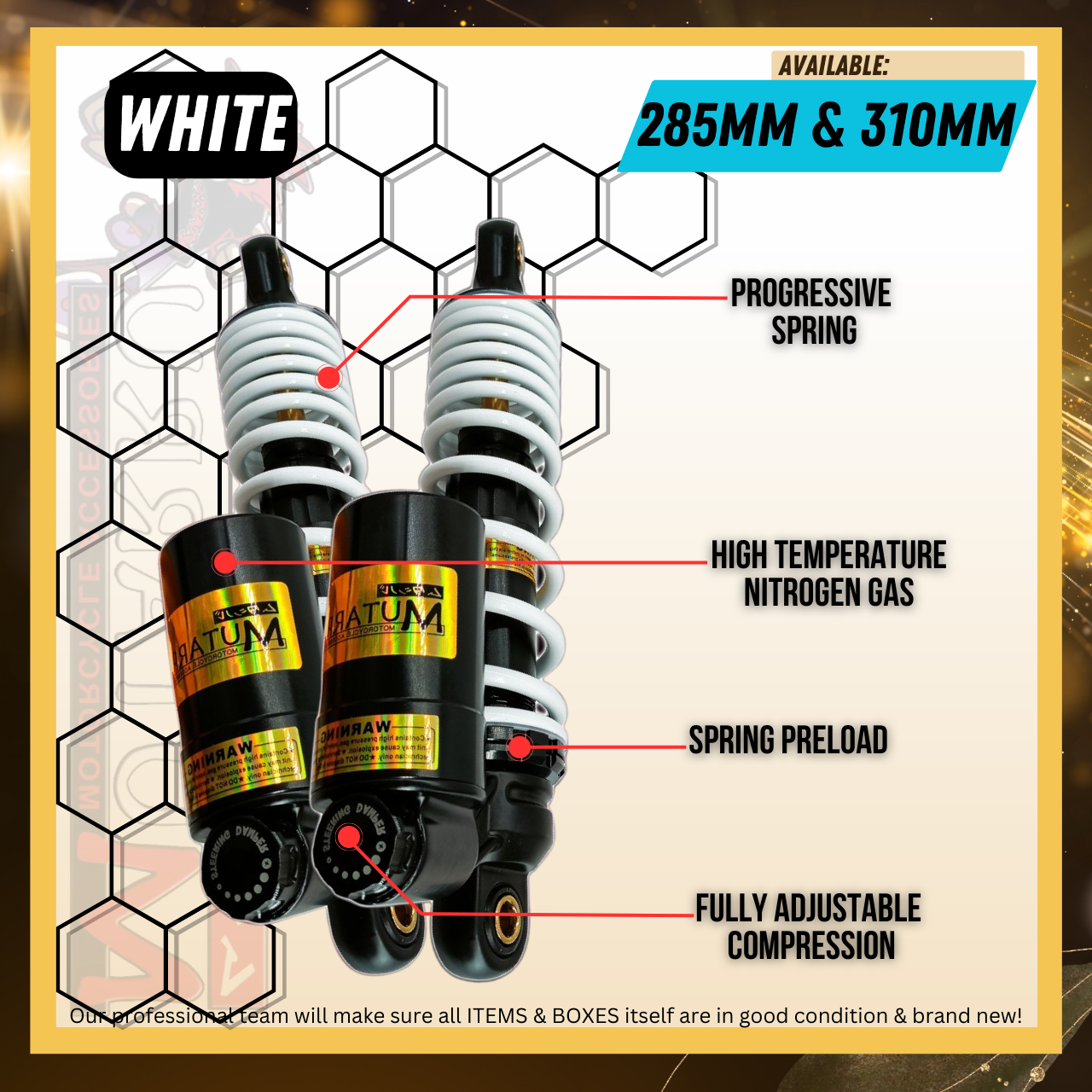 MUTARRU Inverted Shock Absorber Honda Wave XRM 285mm 310mm | Lazada PH