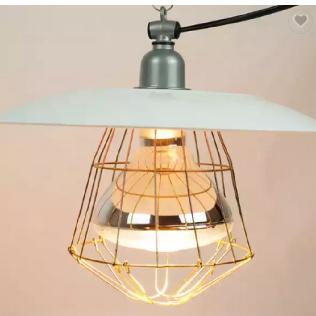 Piggery Poultry livestock Metal Heat Lamp Shade with Net + Bulb Guard ...