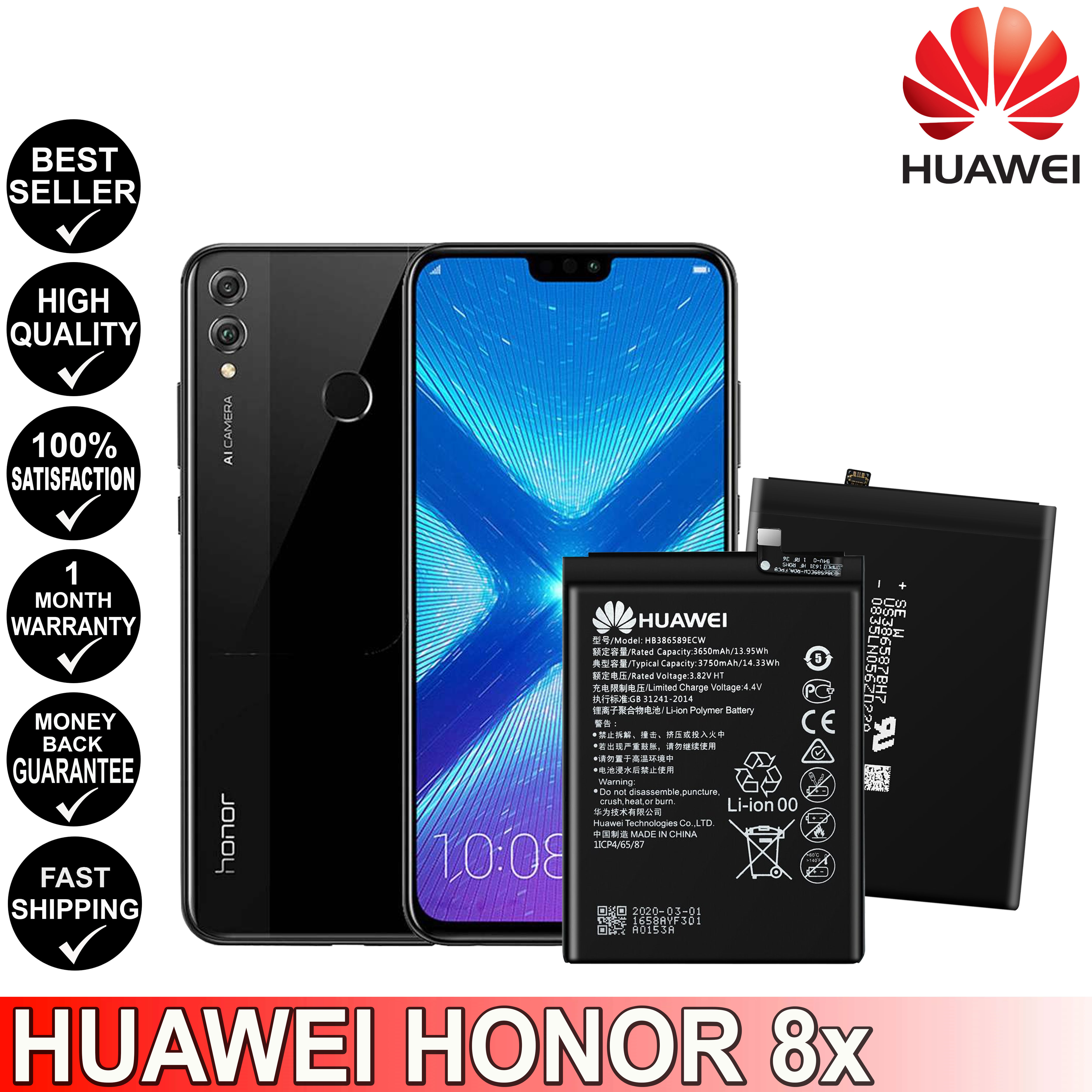 Huawei Honor 8x Battery Model HB386589ECW 3750mAh Original Equipment Huawei Honor 8x Battery Model HB386589ECW 3750mAh Original Equipment