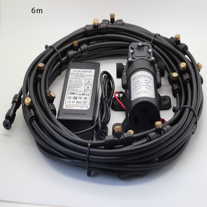 6/18M Outdoor 12V Pump Misting Cooling System With Brass Nozzle Garden ...