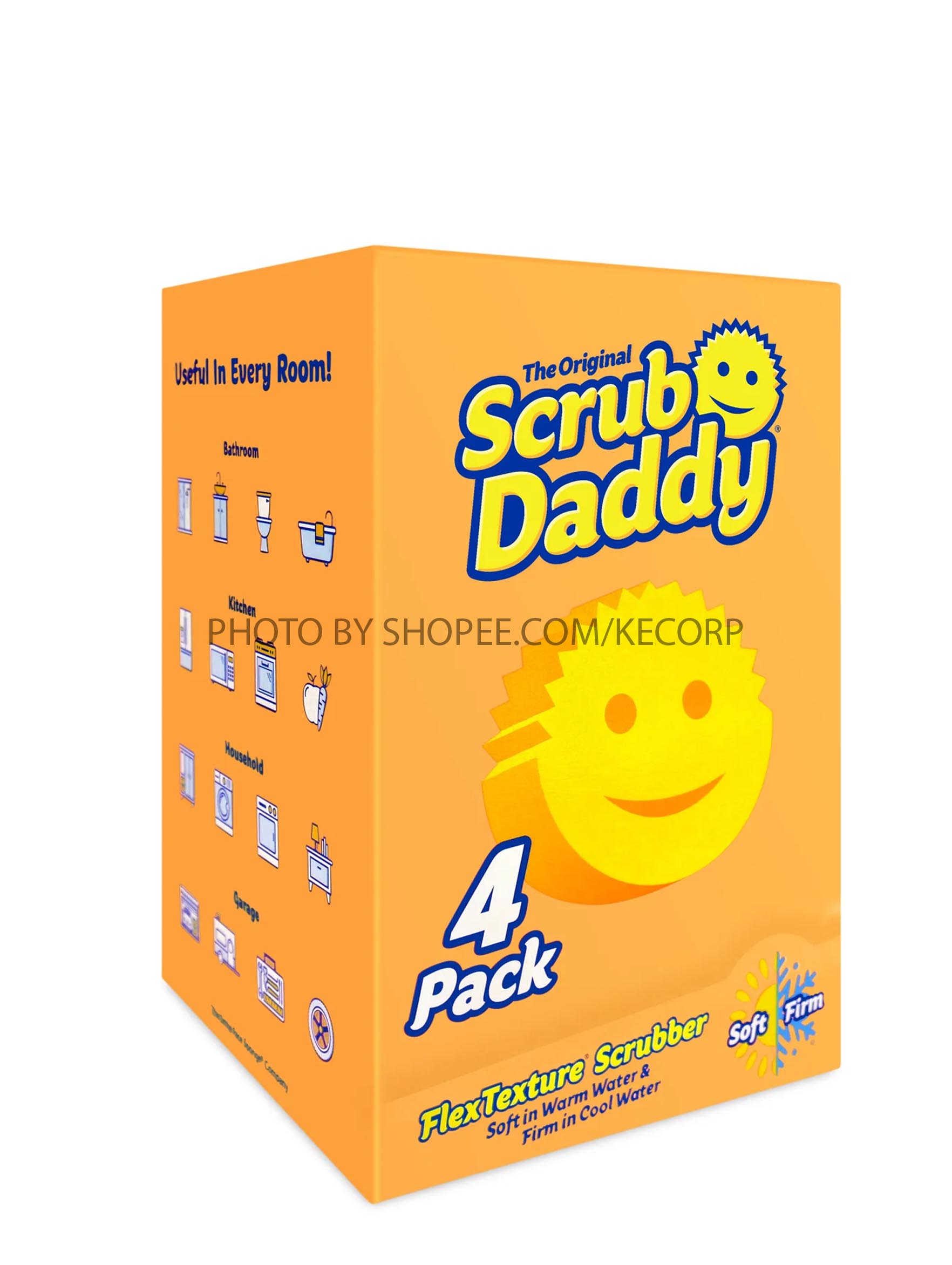 Scrub Daddy Original FlexTexture Scrubber Yellow 4 Pack Bundle US ...