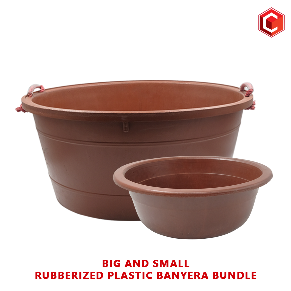 2pcs Industrial Grade Rubberized Plastic Round Banyera large w/ Basin ...