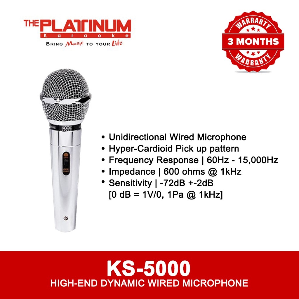 The Platinum Karaoke KS-5000 High-End Dynamic Wired Mic | Lazada PH