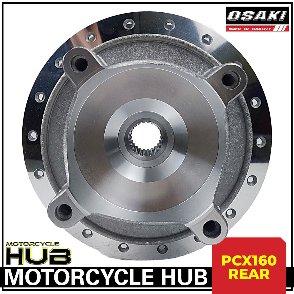 Osaki PCX160 [Honda] Wheel Mirror Chrome Hub (Hub Set / Front Hub ...