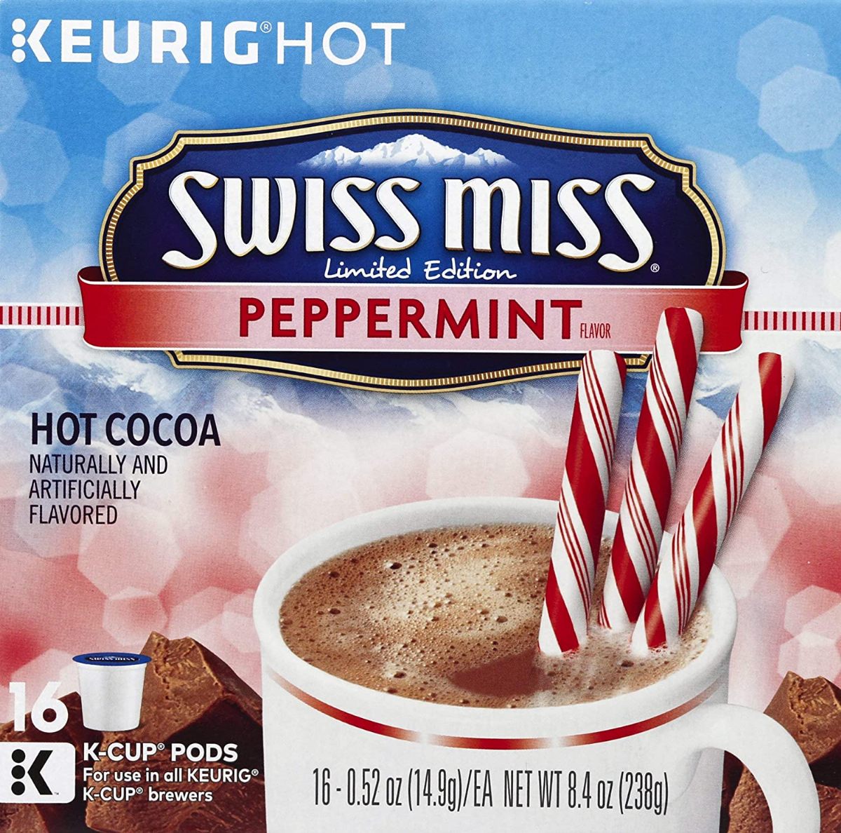 Swiss Miss Peppermint Chocolate Hot Cocoa, Keurig K-Cups, 16 Count ...