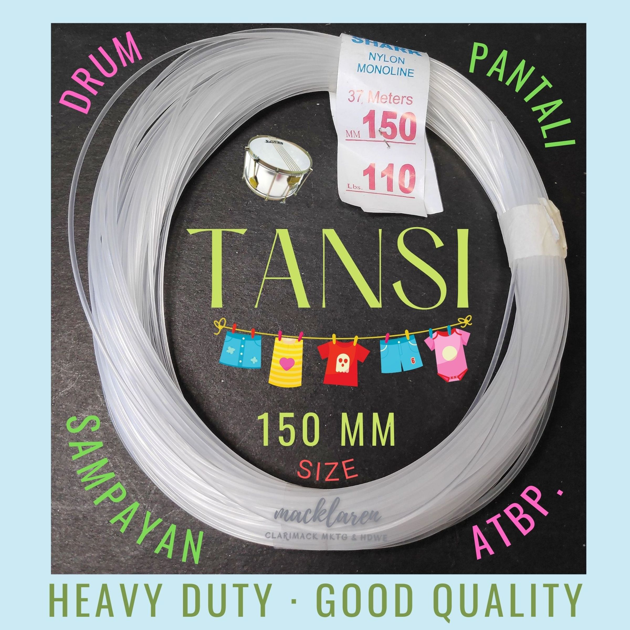 Nylon Monoline String Tansi Labay Coil Per Roll Size 150 1.55 mm 110 ...