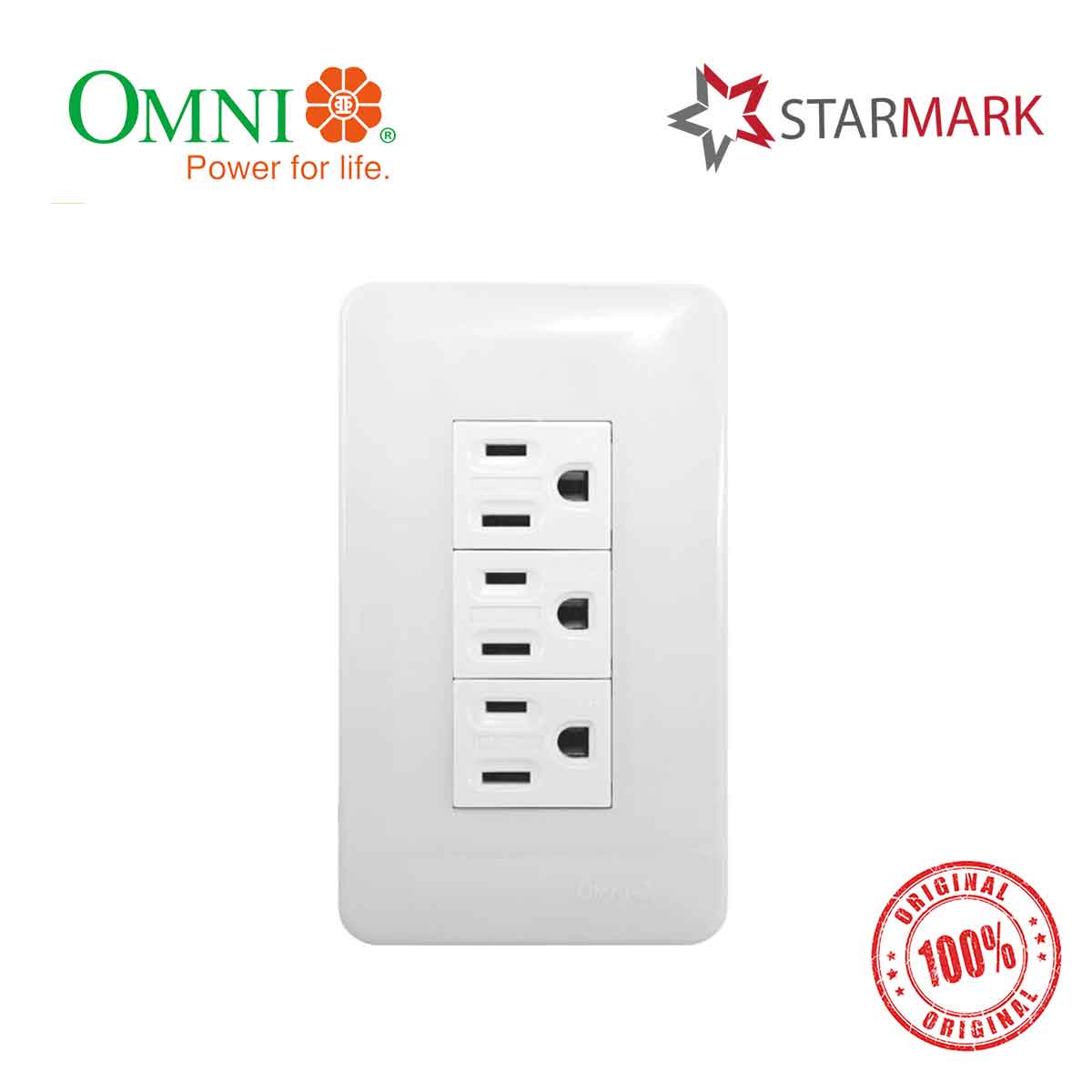 Omni 3 Gang or 3 Pcs Convenience Outlet with Ground Plate Outlets - P3 ...