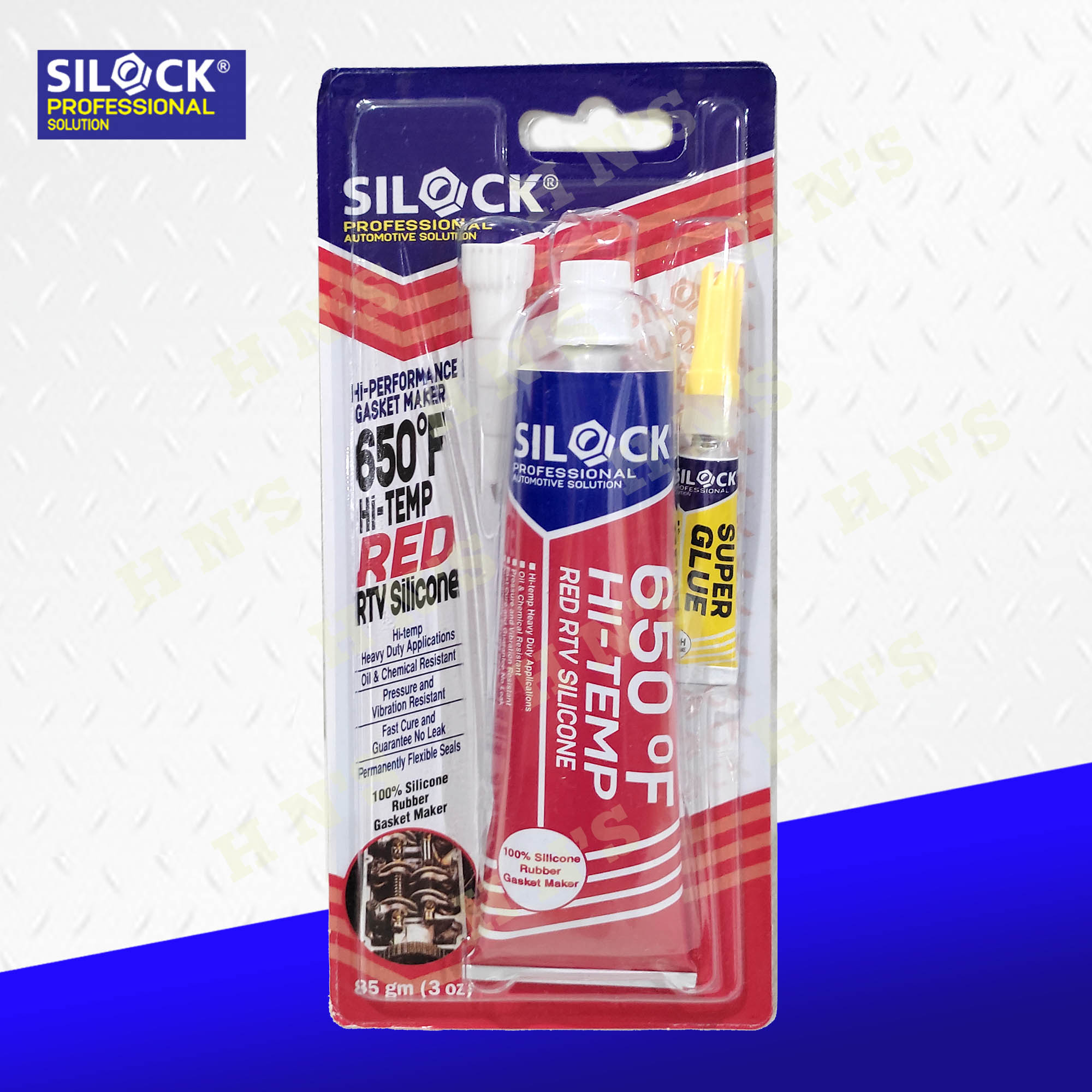 Silock Red RTV Silicone Gasket Maker Hi-Temperature 85g with FREE Super ...
