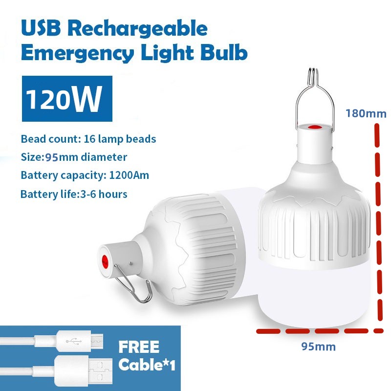5 Modes Rechargeable USB LED Light bulb lamp Emergency chargeable light Outdoor Bulb Portable ...