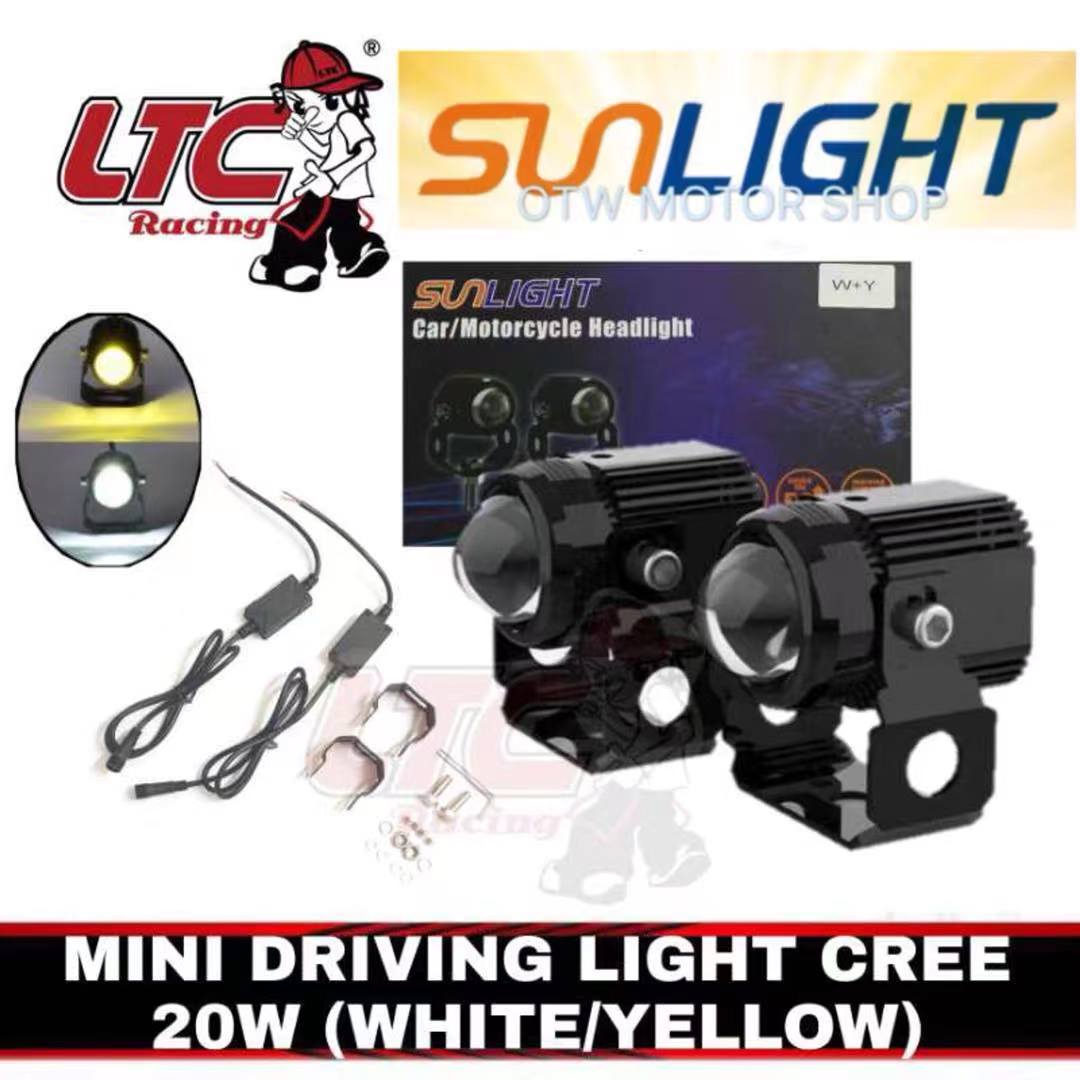 SUNLIGHT Version 1 T300 Mini Driving Car/Motorcycle Headlight Cree 20w ...