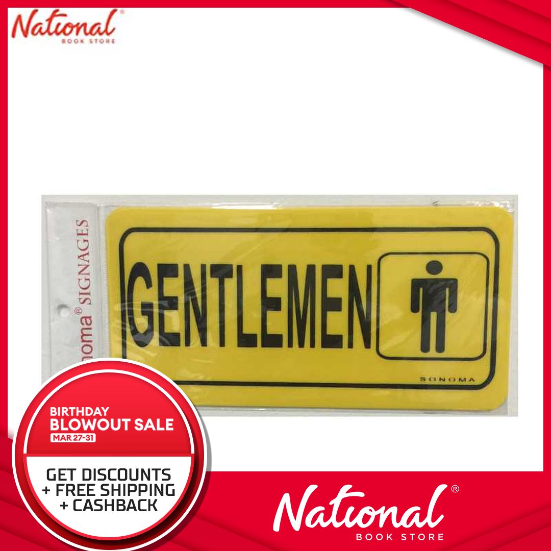 Sonoma Signage 4X8 Inches Yellow Gentleman - Office - Business ...