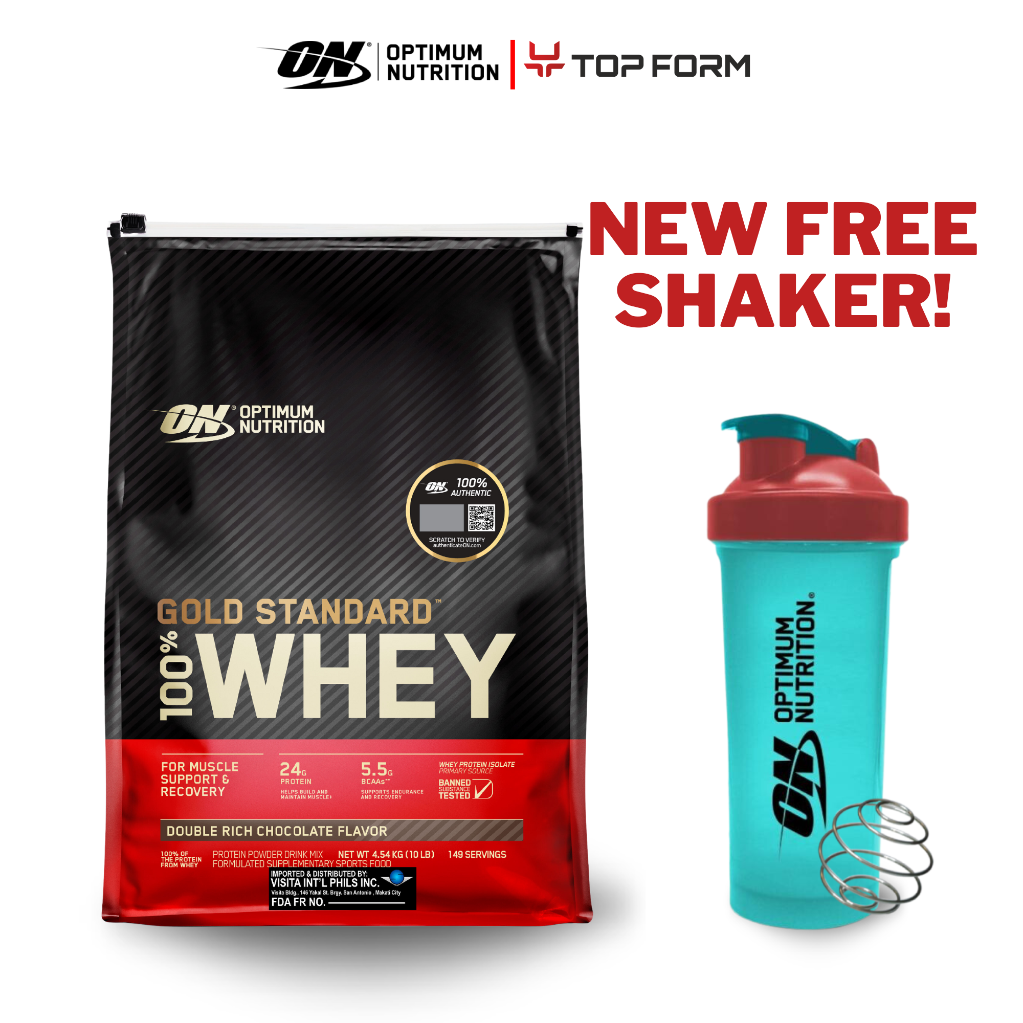 Optimum Nutrition Whey Protein, 10lbs, ON Gold Standard Whey Protein ...