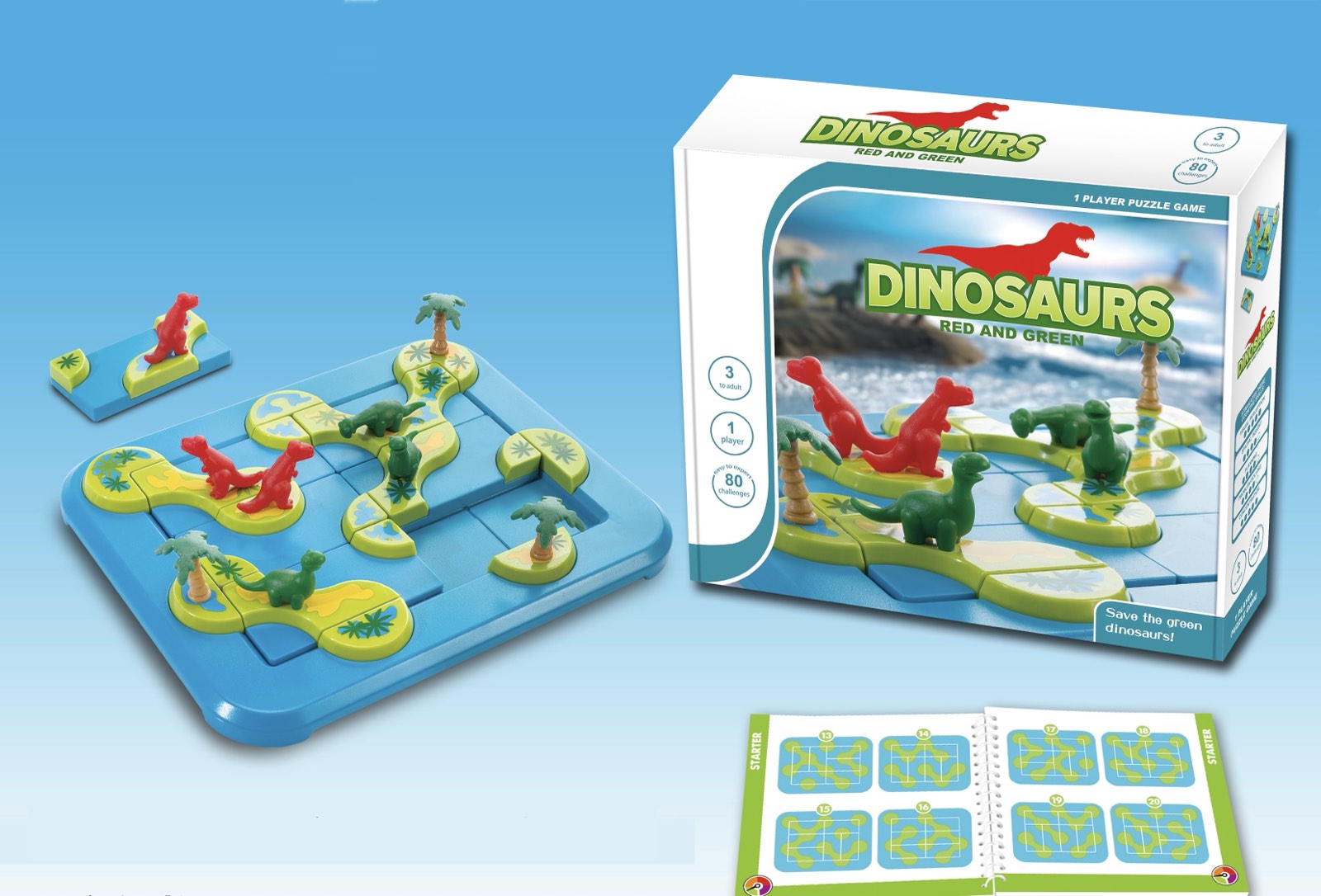 (Whiz Games) Dinosaurs On The Island Smart Games Puzzle Logic Game ...