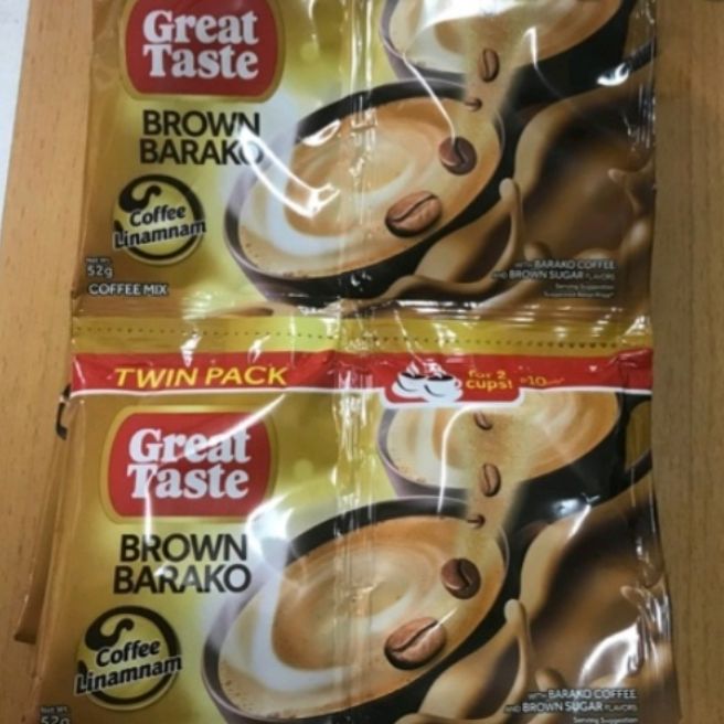 GREAT TASTE COFFEE mix, BROWN BARAKO52g. ×10pcs. | Lazada PH