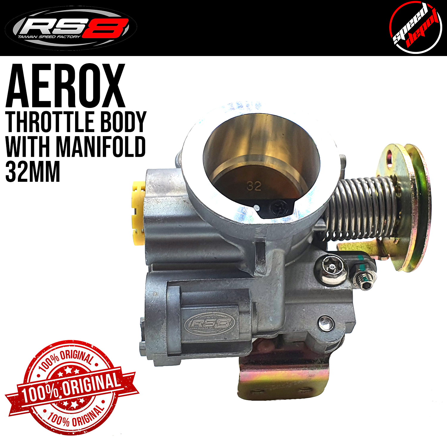 RS8 THROTTLE BODY WITH MANIFOLD 32MM - AEROX | Speed Depot | Lazada PH