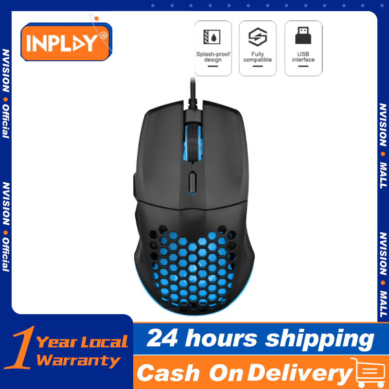 INPLAY M066 Colorful LED Mouse Gaming Mouse Hollow Light Weight Mice ...