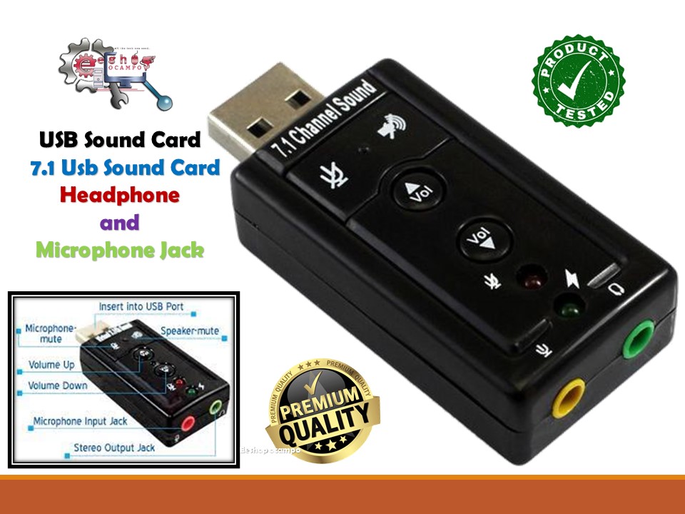 USB Sound Card 7.1 with Headphone & Microphone Jack | Lazada PH
