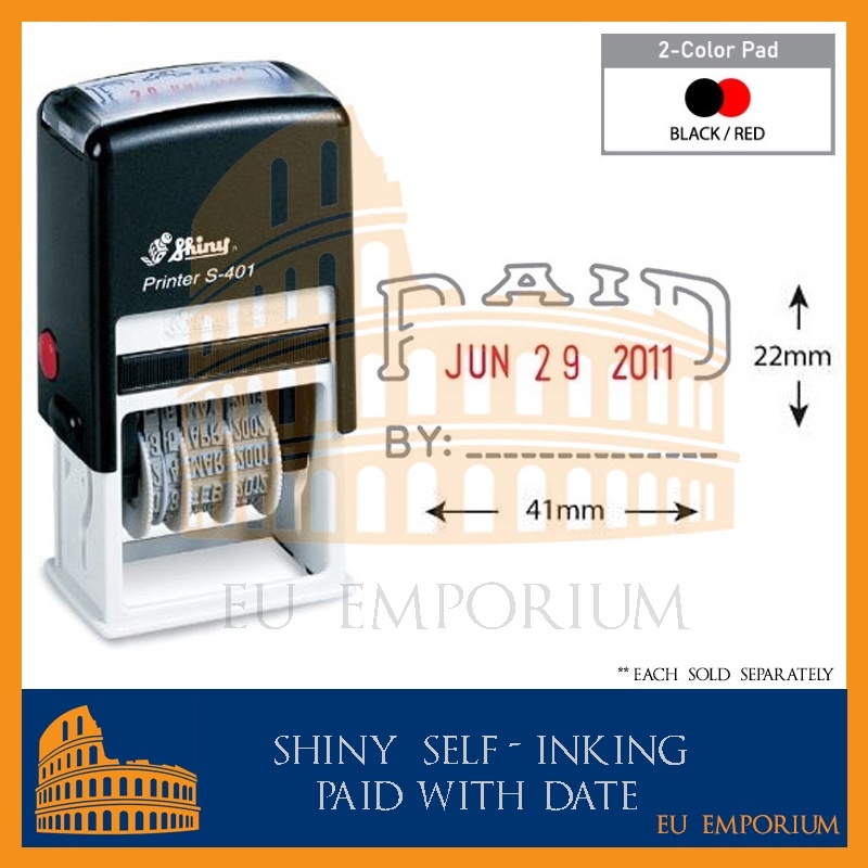 V . xl57717xrj97 Stamp Self-Inking Stamp Dater Shiny Paid Or Received ...
