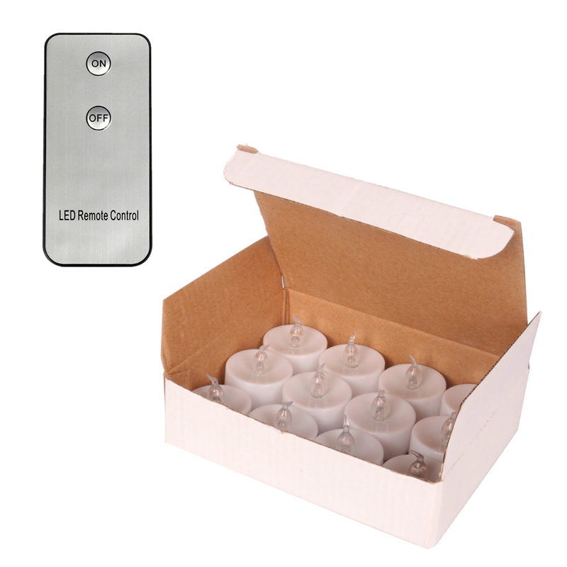 12Pcs Remote Control Tea Lights Flickering, Long Lasting Battery ...